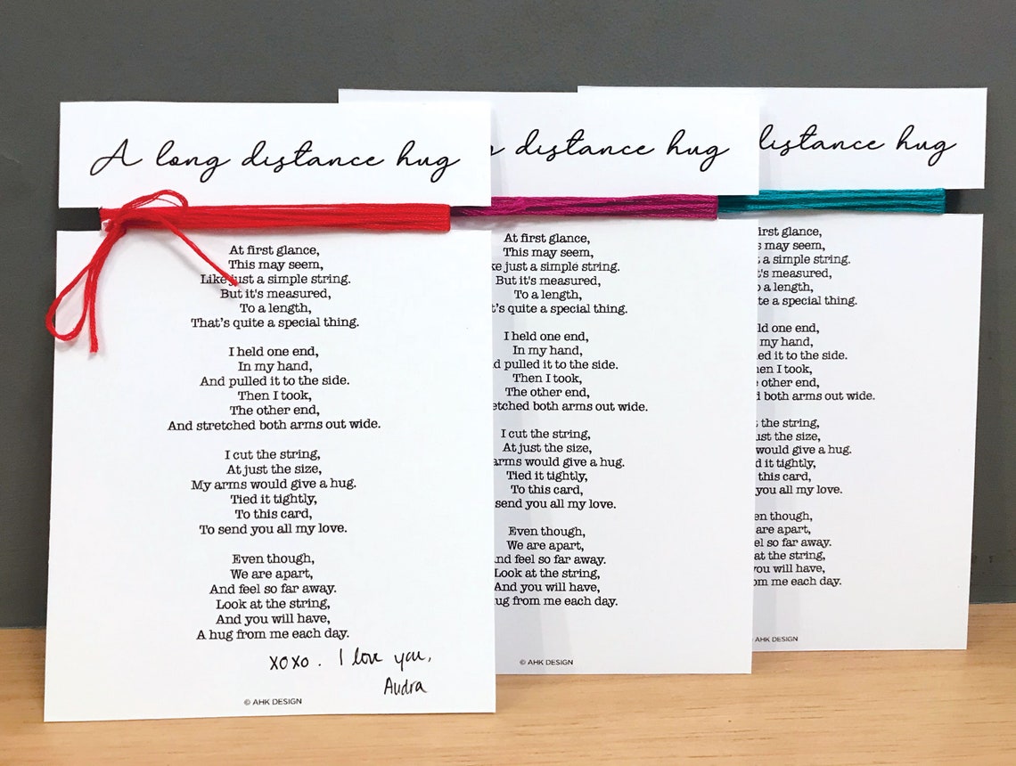 Valentine's Day Printable Card Long Distance Hug - Etsy