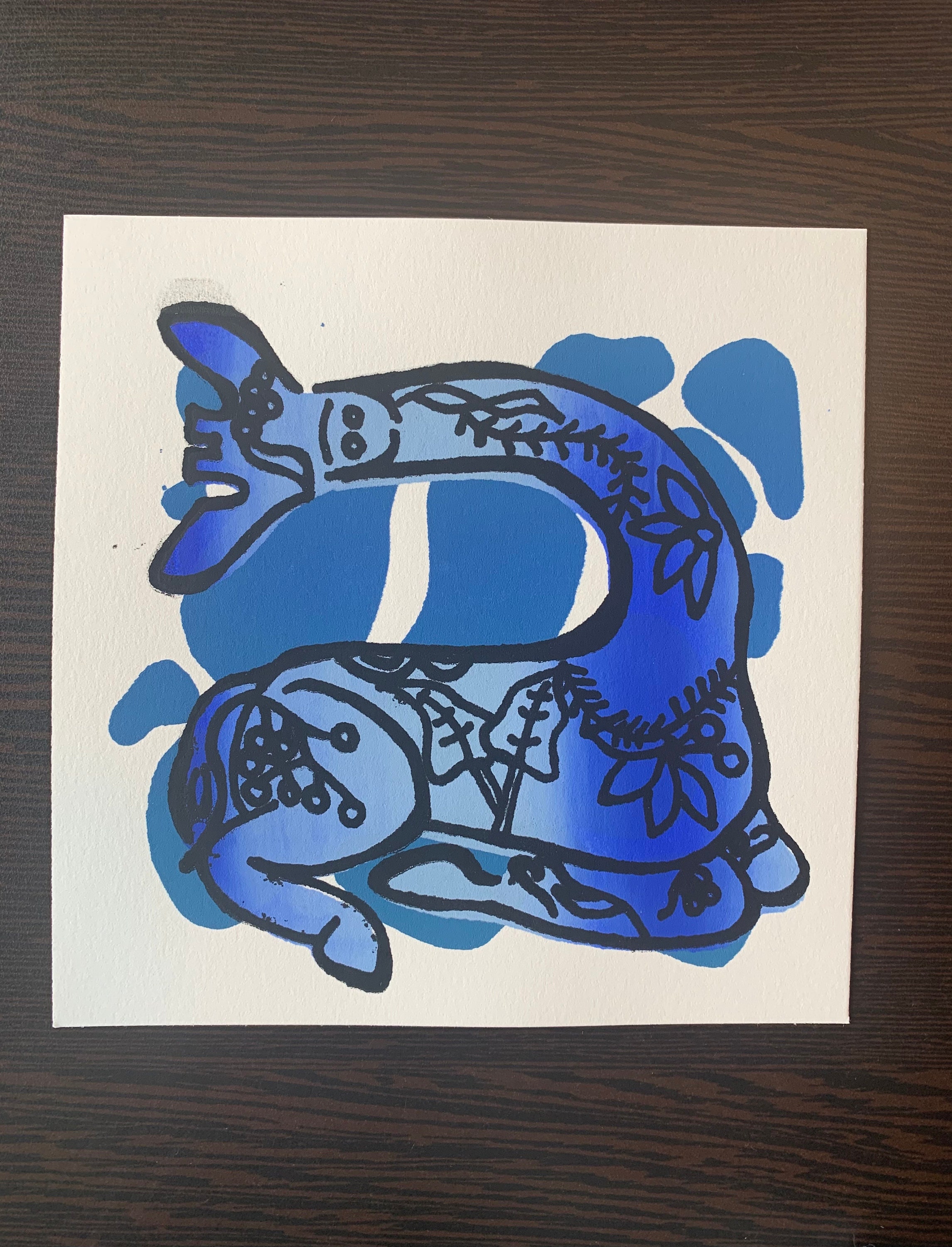 Baby Blue Giraffe Print