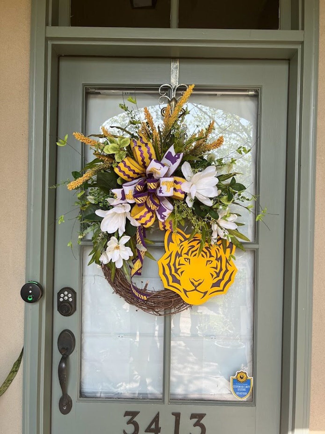 LSU Inspired Wreath, Tiger Wreath, Purple and Gold Wreath - Etsy