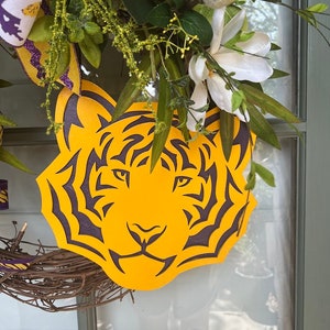 LSU Inspired Wreath, Tiger Wreath, Purple and Gold Wreath - Etsy