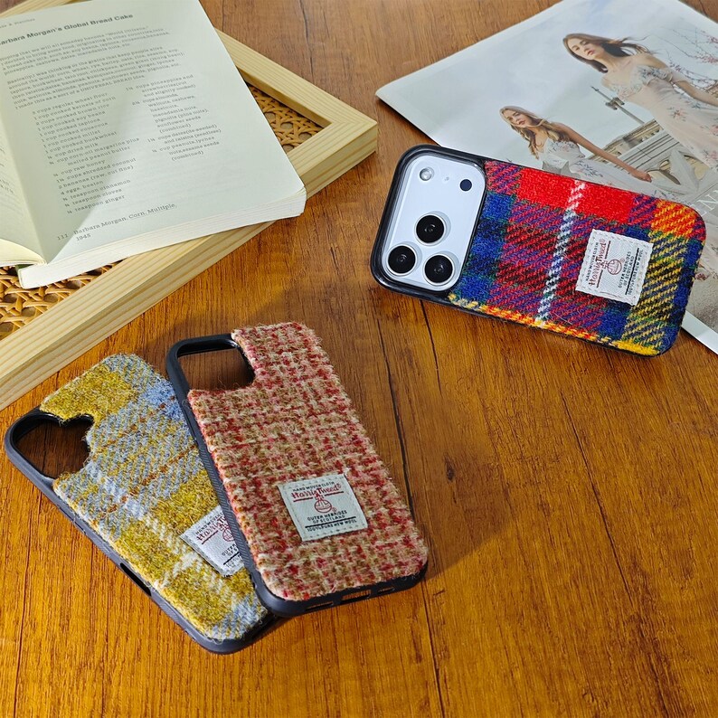 Embroidered Fabric Phone Case Made From Harris Tweed Cloth for iPhone ...