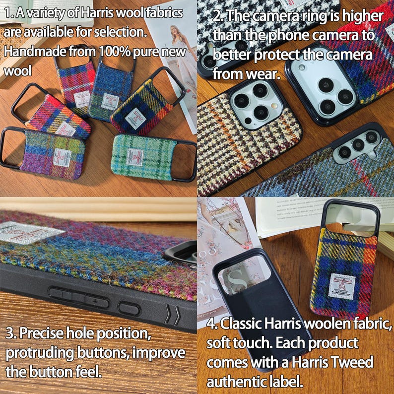 Embroidered Fabric Phone Case Made From Harris Tweed Cloth for iPhone ...