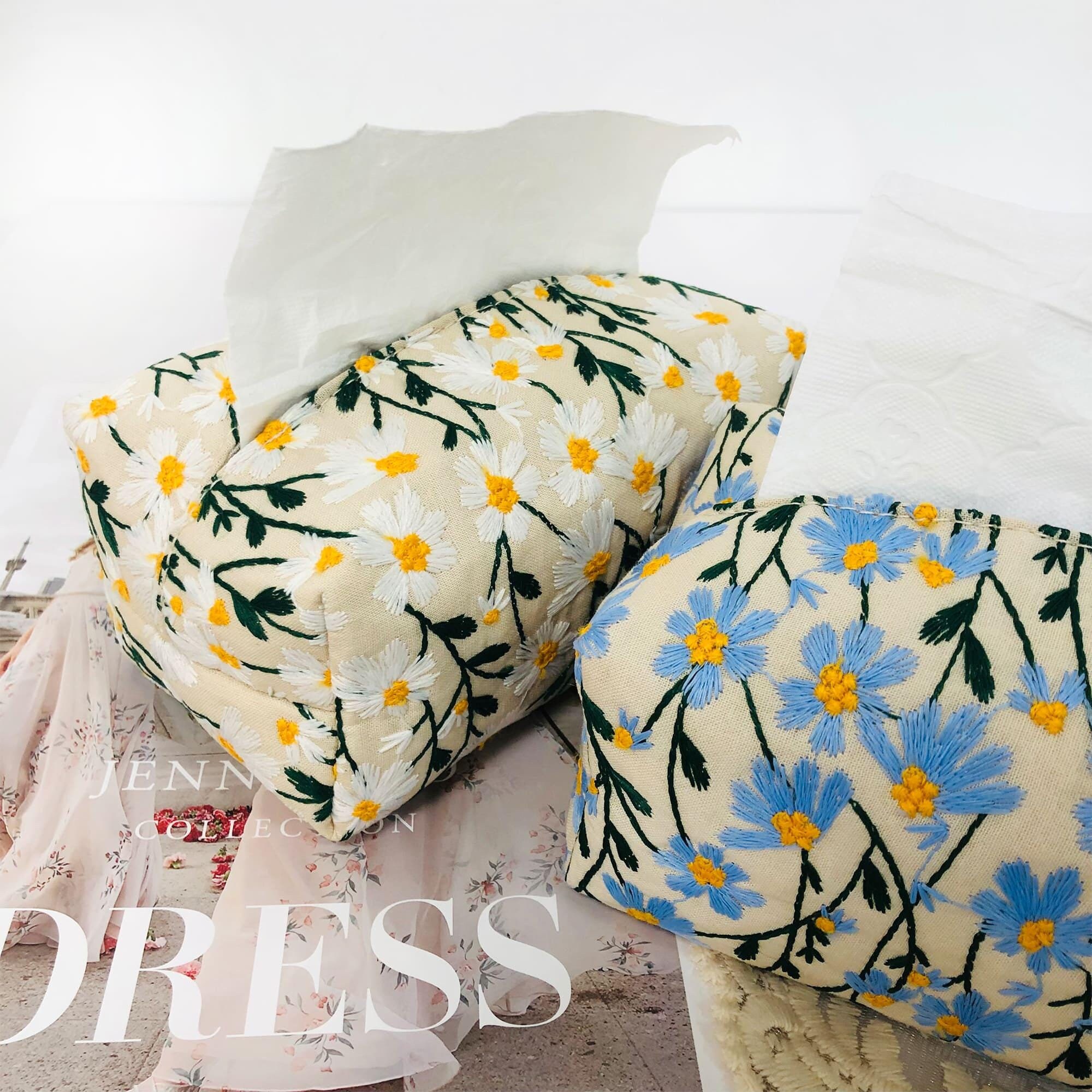 7 Style Different of Daisy Fabric Square Tissue Cover Box With Cotton ...