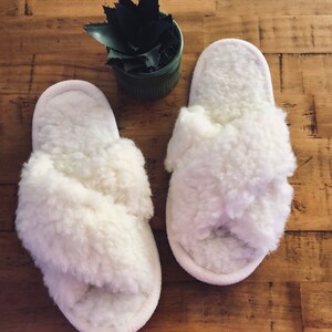 Merino Wool Vanilla Crossover Spa Slippers. - Etsy