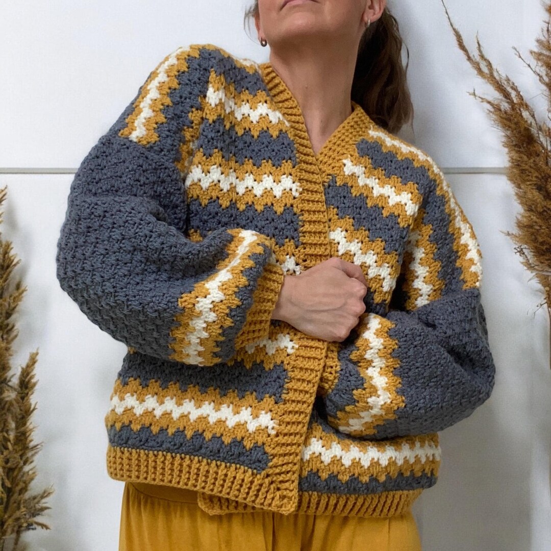 Golden Granny Spike Crochet Cardigan - Etsy