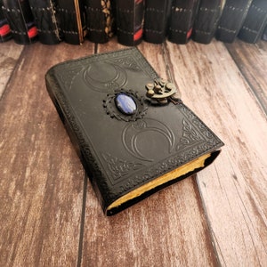 Triple Moon Sketchbook Leather Journal Writing Personalized Gift for ...