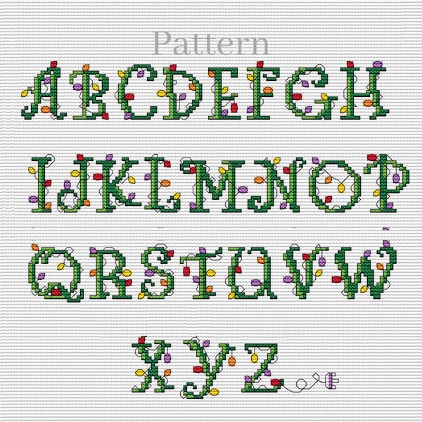 Christmas Alphabet Cross Stitch Pattern - Etsy