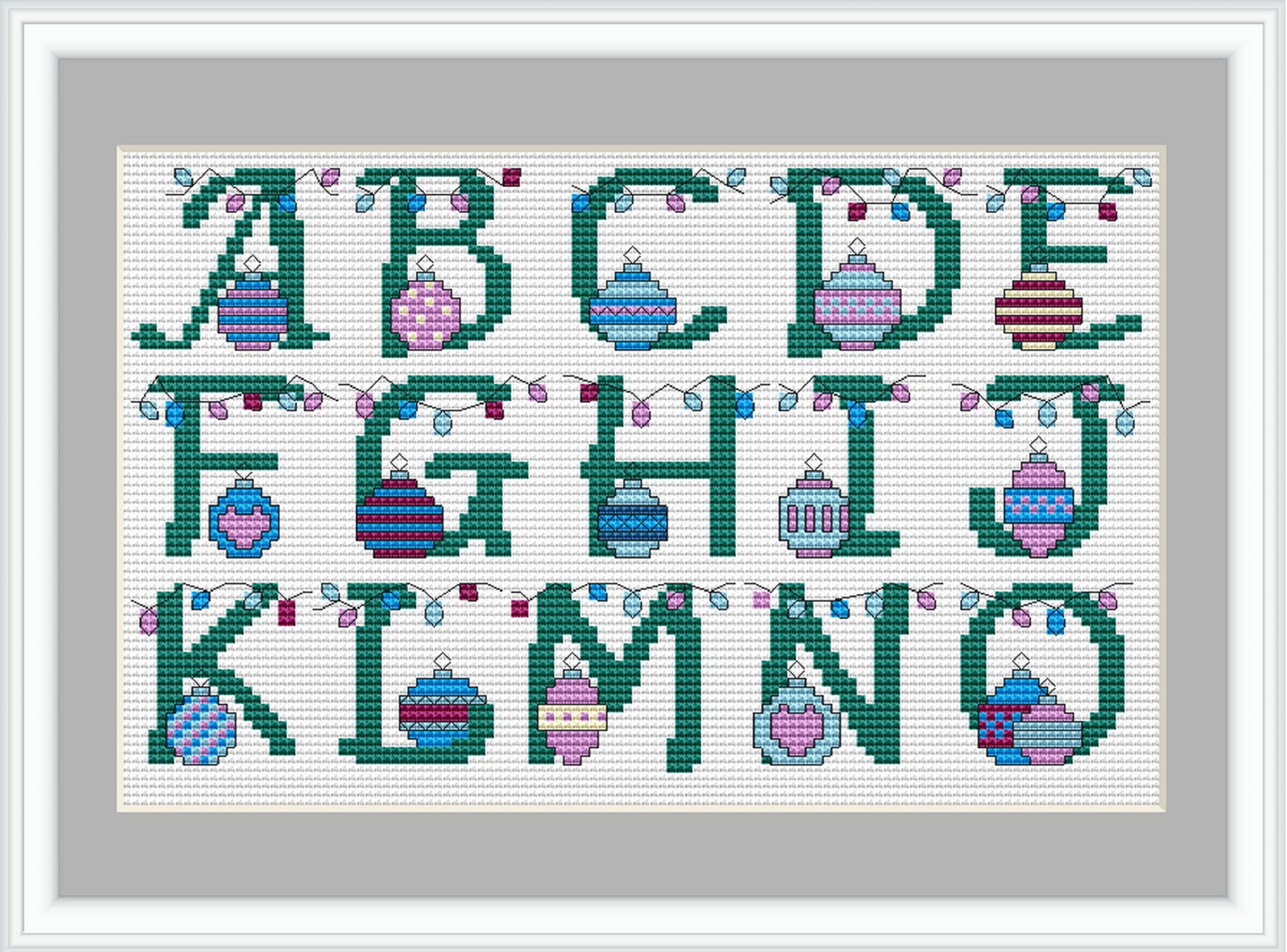 Christmas Monogram Font, Cross Stitch Letters, Christmas Alphabet ...