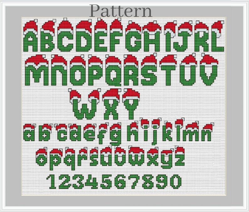 Christmas Alphabet Cross Stitch Pattern Christmas Monogram - Etsy
