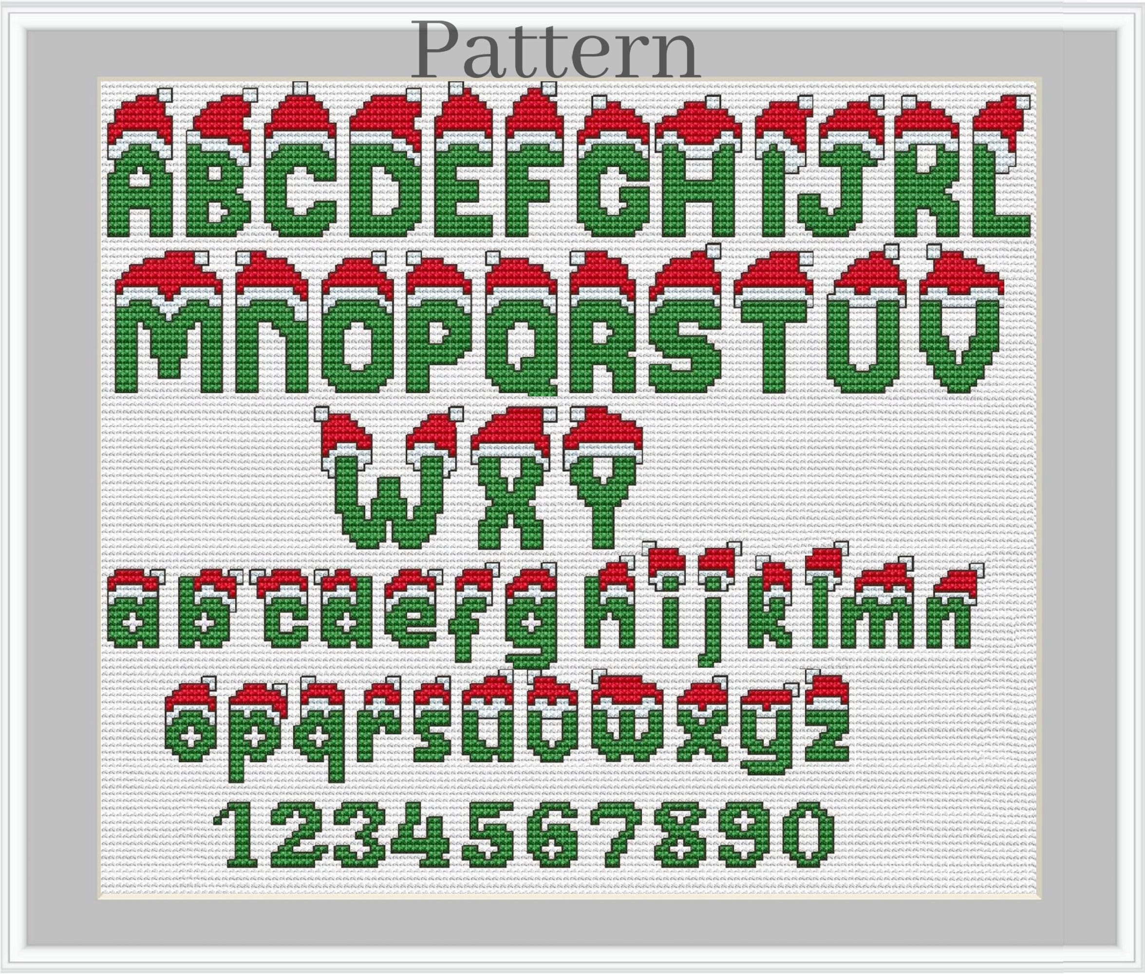 Christmas Alphabet Cross Stitch Pattern Christmas Monogram - Etsy Canada