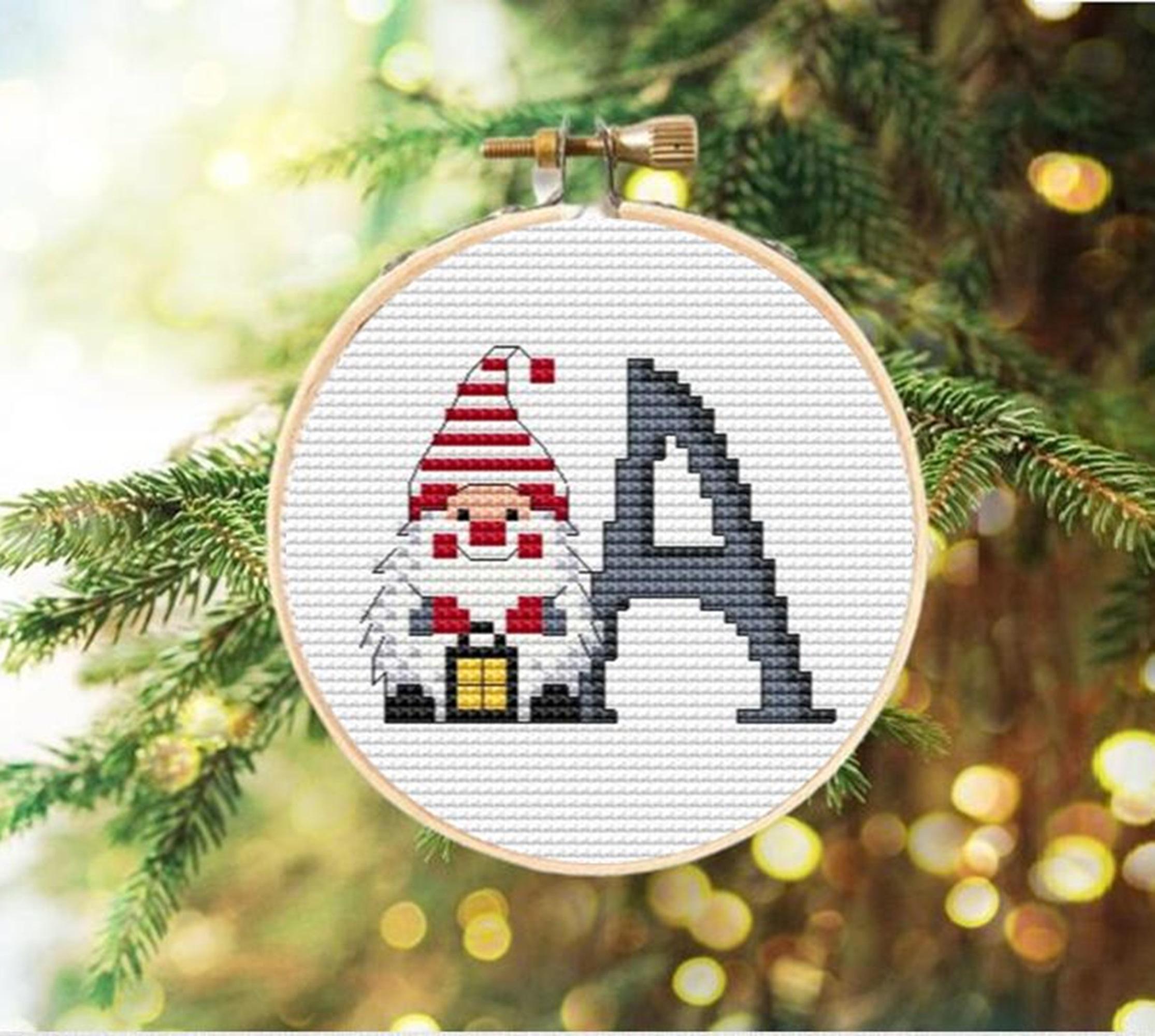 Christmas Gnome Alphabet Cross Stitch Pattern, Monogram Fonts ...