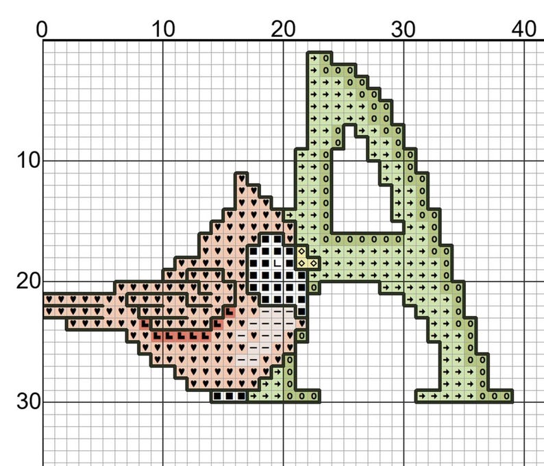 Christmas Alphabet Cross Stitch Pattern With Small Cardinal for ...
