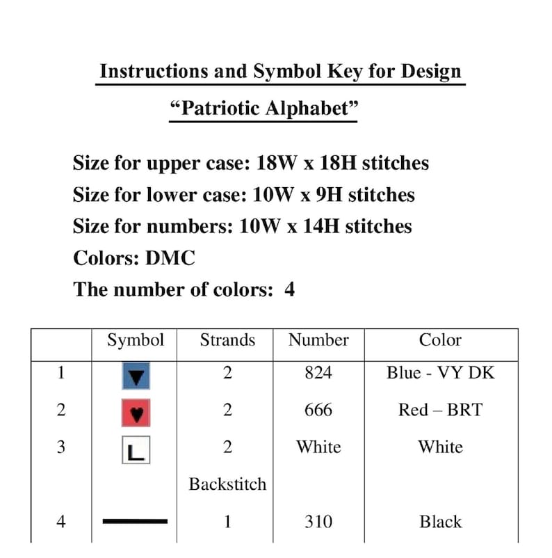 American Flag Cross Stitch Pattern, Patriotic Alphabet, Cross Stitch ...