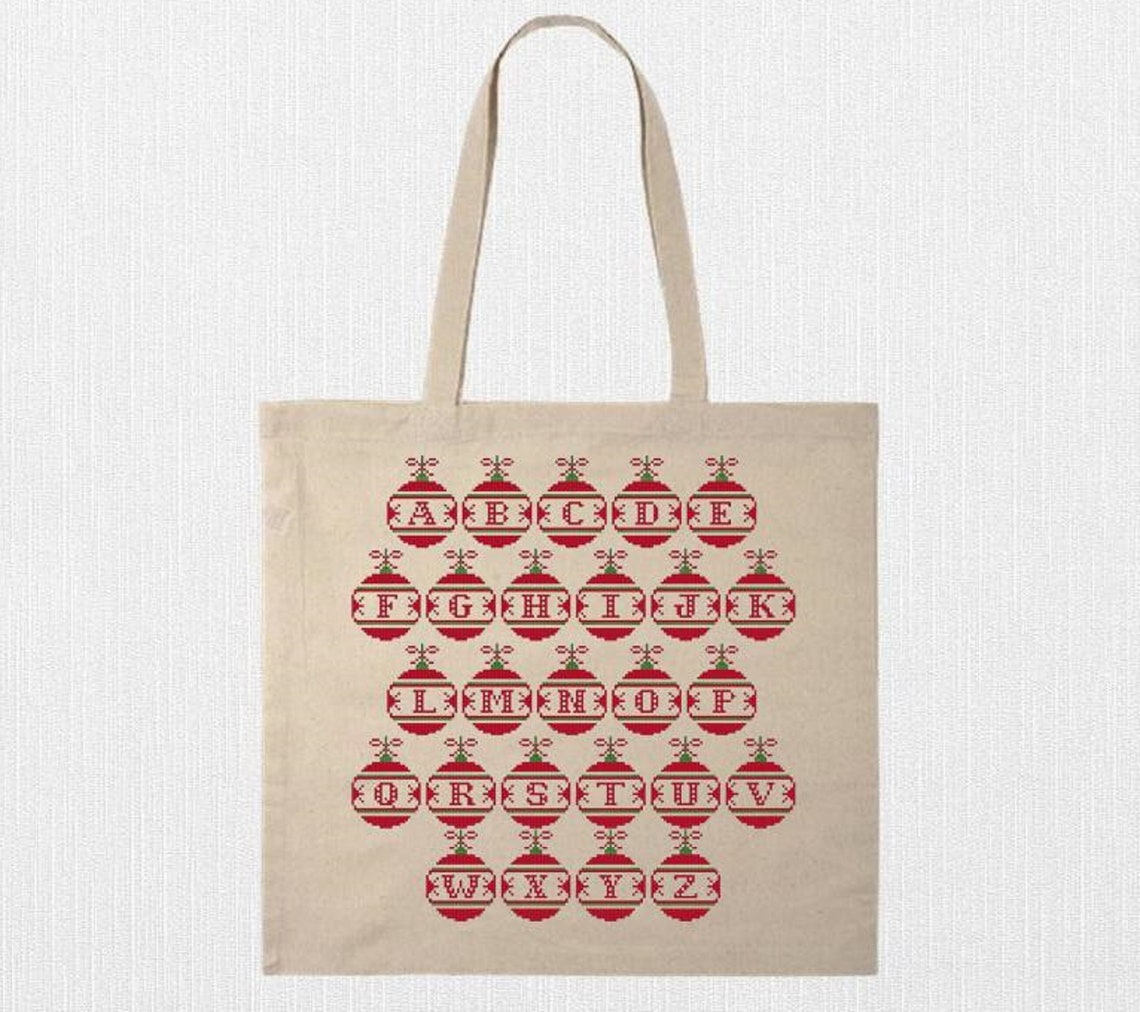 Christmas Alphabet Cross Stitch Pattern Christmas Balls Hand - Etsy
