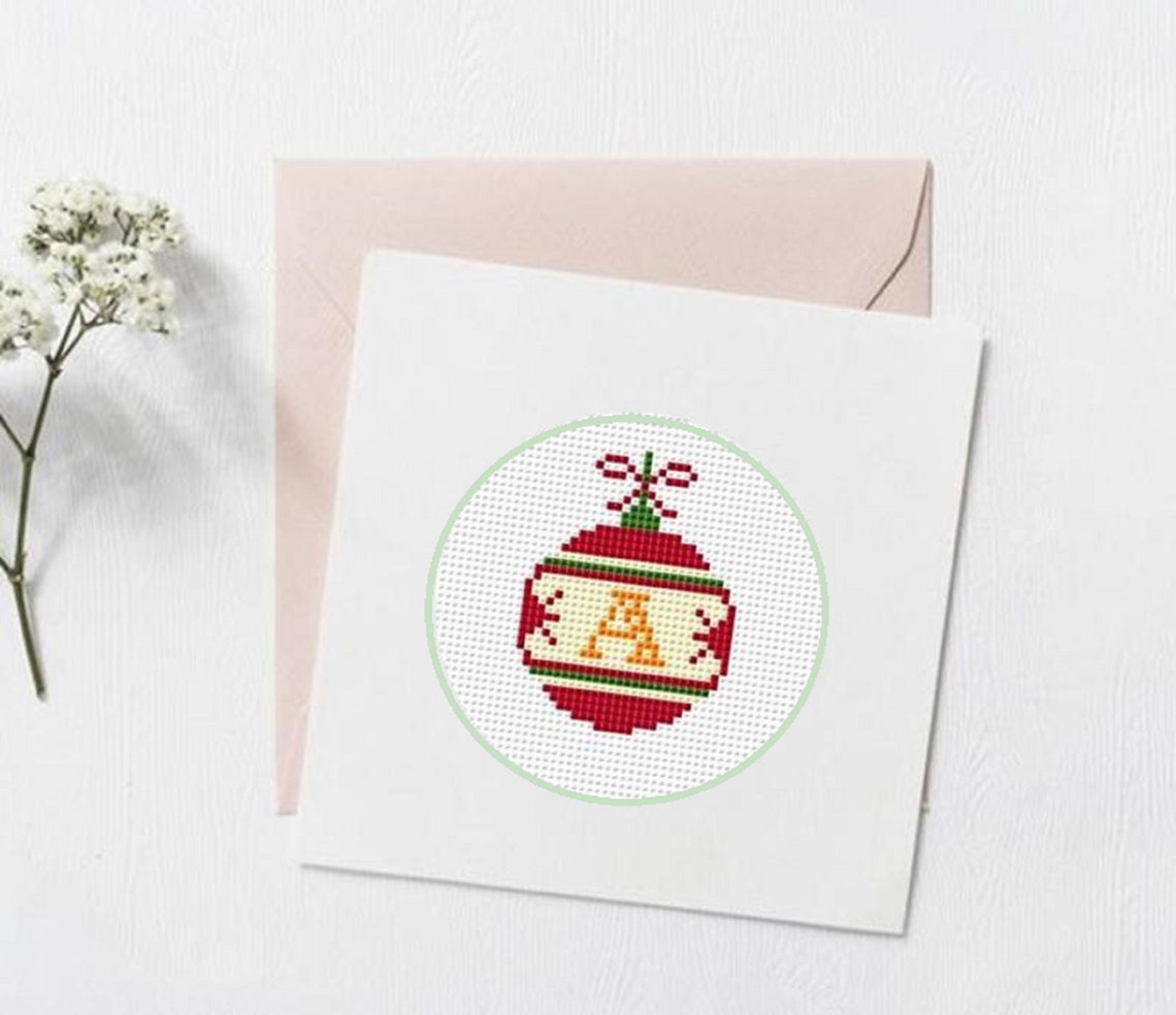 Christmas Alphabet Cross Stitch Pattern Christmas Balls Hand - Etsy