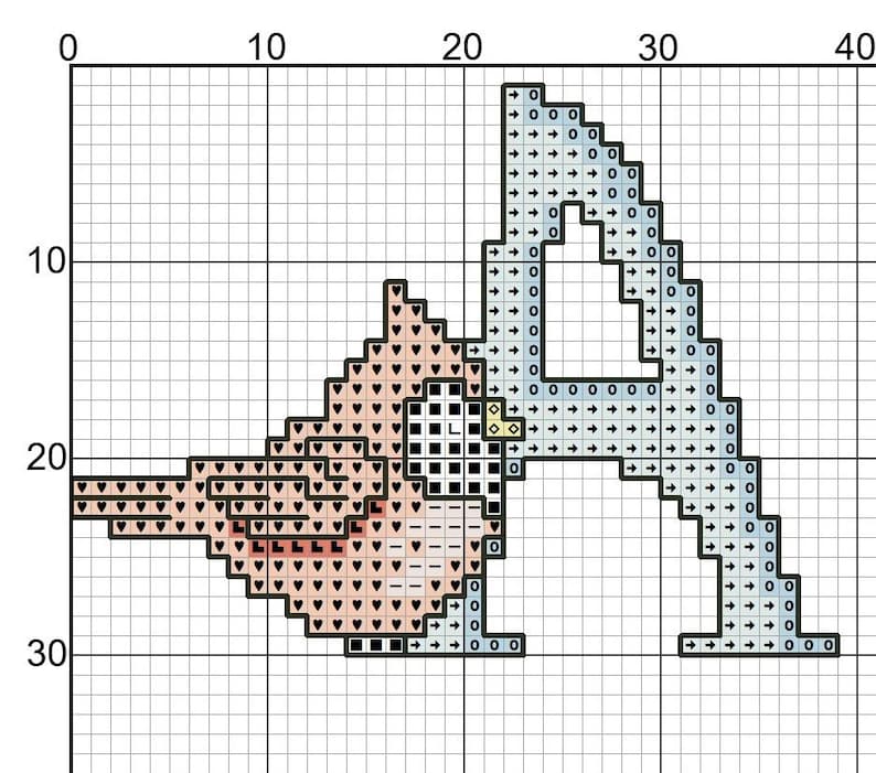 Christmas Alphabet Cross Stitch Pattern With Red Cardinals for Monogram ...