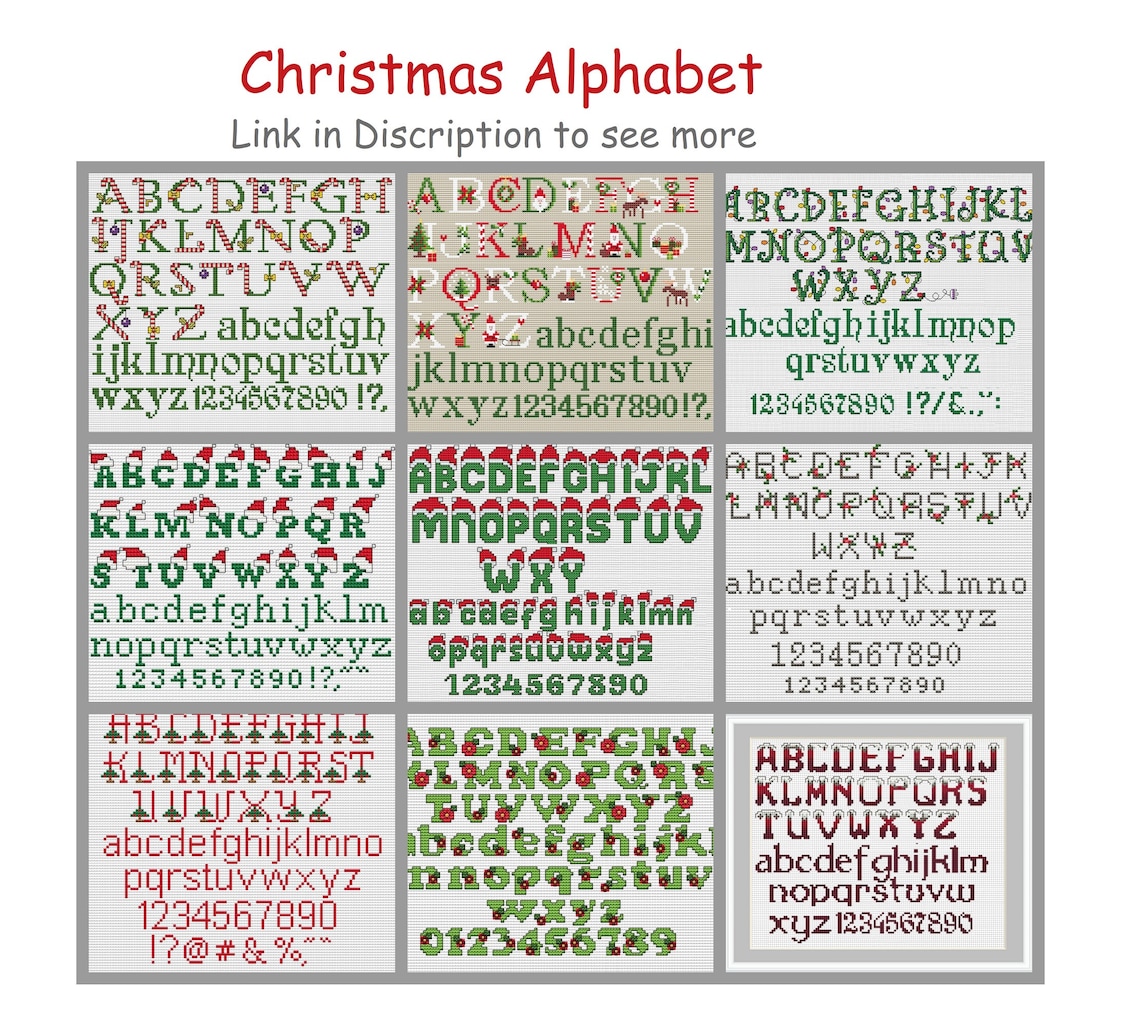 Christmas Alphabet Cross Stitch Pattern Christmas Monogram - Etsy