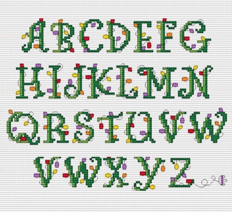 Christmas Alphabet Cross Stitch Pattern Christmas Monogram - Etsy