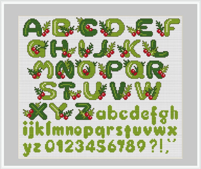 Christmas Alphabet Cross Stitch Pattern Christmas Monogram - Etsy