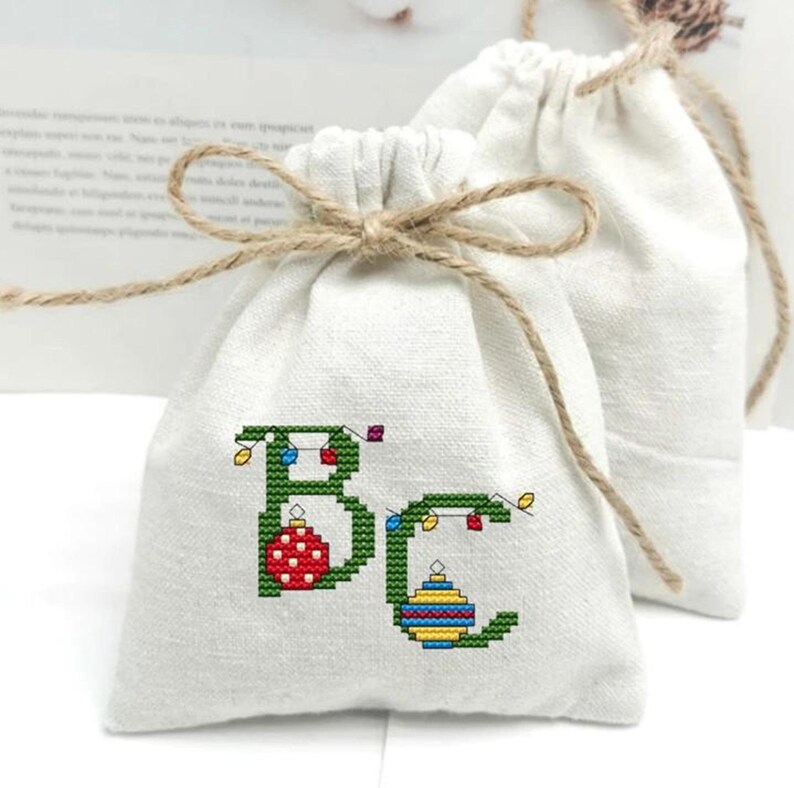 Christmas Alphabet Cross Stitch Pattern With Monogram Letters and ...