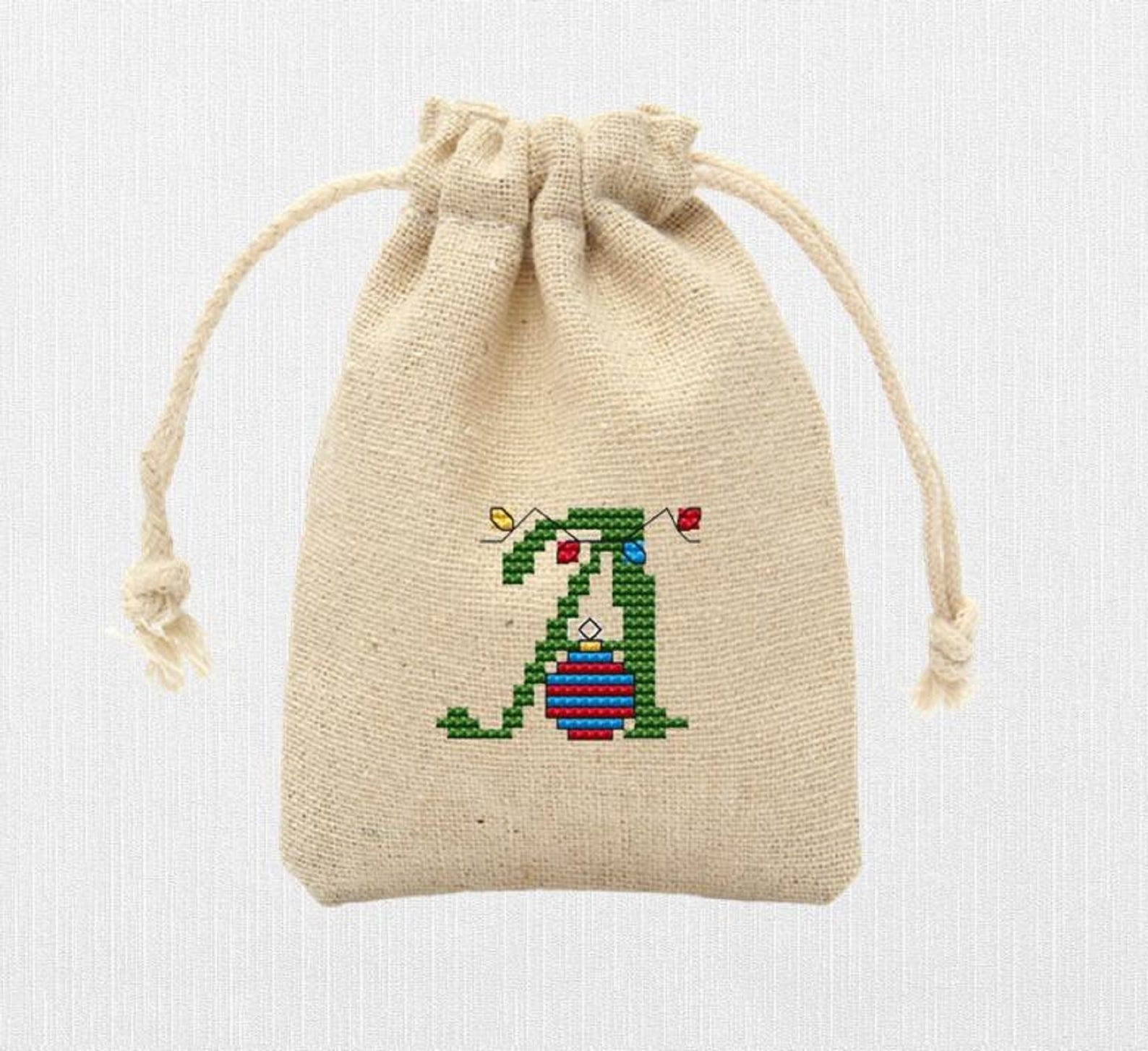 Christmas Alphabet Cross Stitch Pattern With Monogram Letters and ...