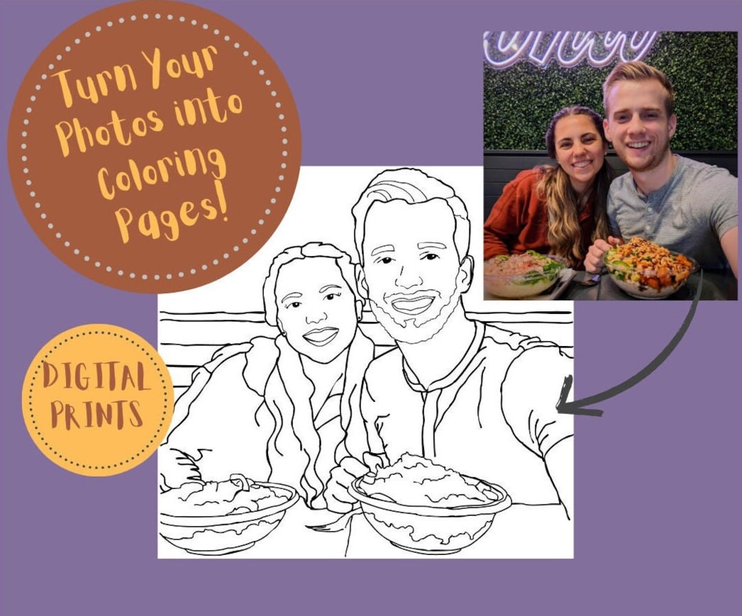 Custom Coloring Pages, Personalized From Photos, Childrens Coloring ...