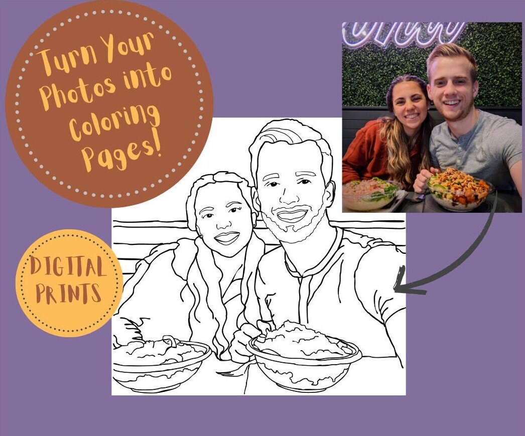 Custom Coloring Pages, Personalized From Photos, Childrens Coloring ...