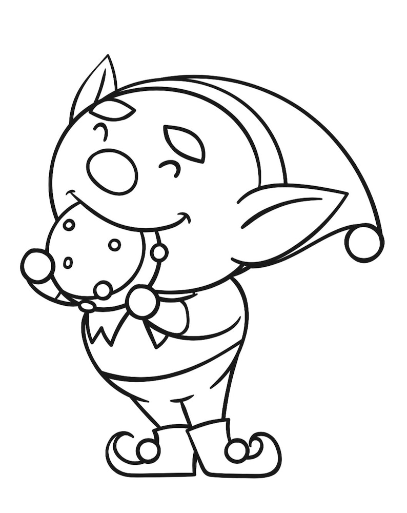 CHRISTMAS COLORING - 20 Pages, Santa, Reindeer, Gingerbread Man, Elf ...