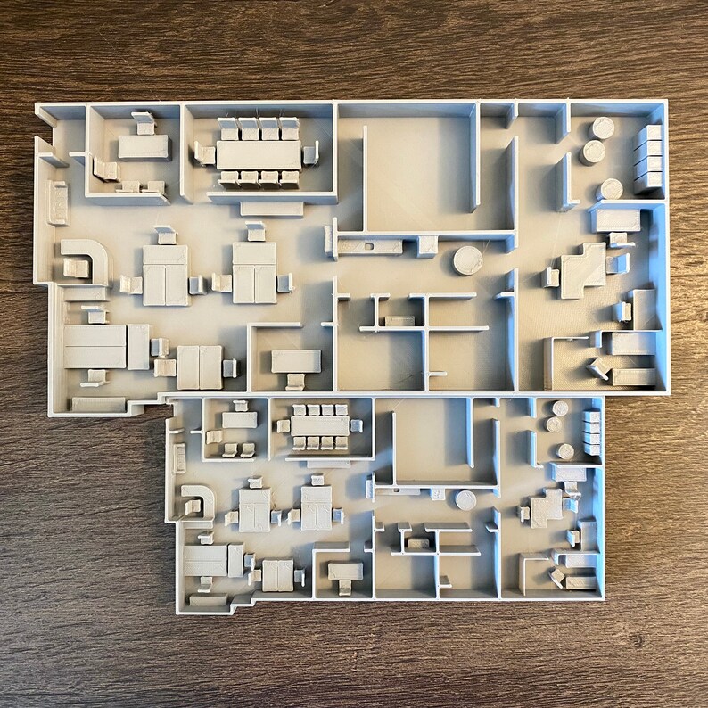 The Office 3D Floor Plan Single Color | 3D Printed - Etsy