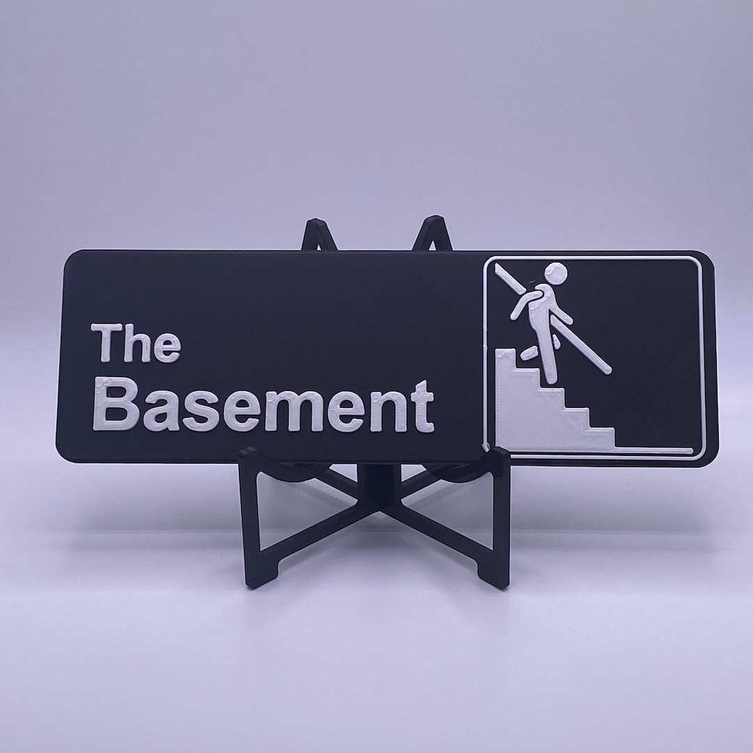The Basement Sign 3D Printed | Office Theme Sign | the Basement Plaque ...