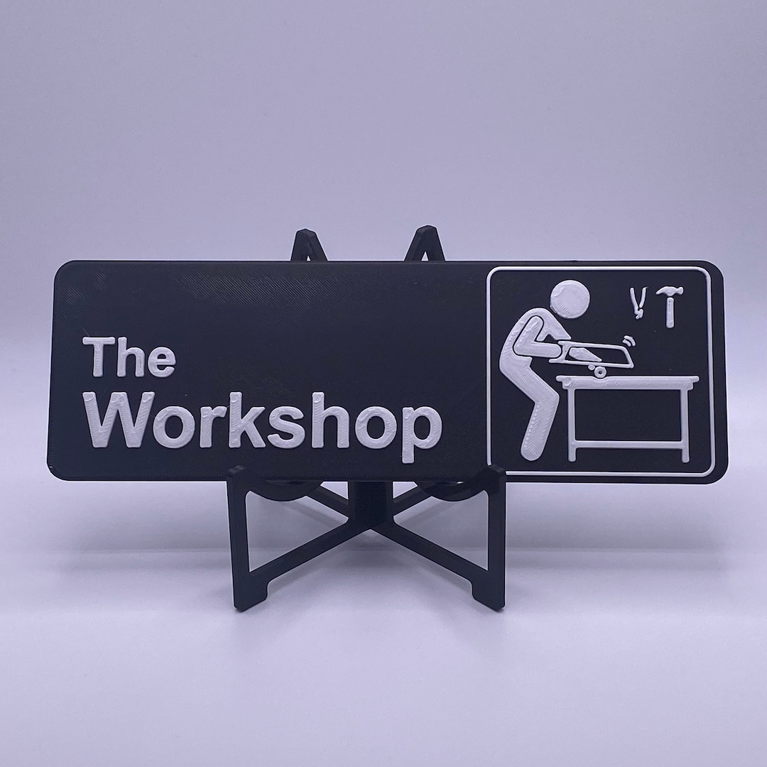 The Workshop Sign 3D Printed Office Theme Sign the Workshop Plaque - Etsy