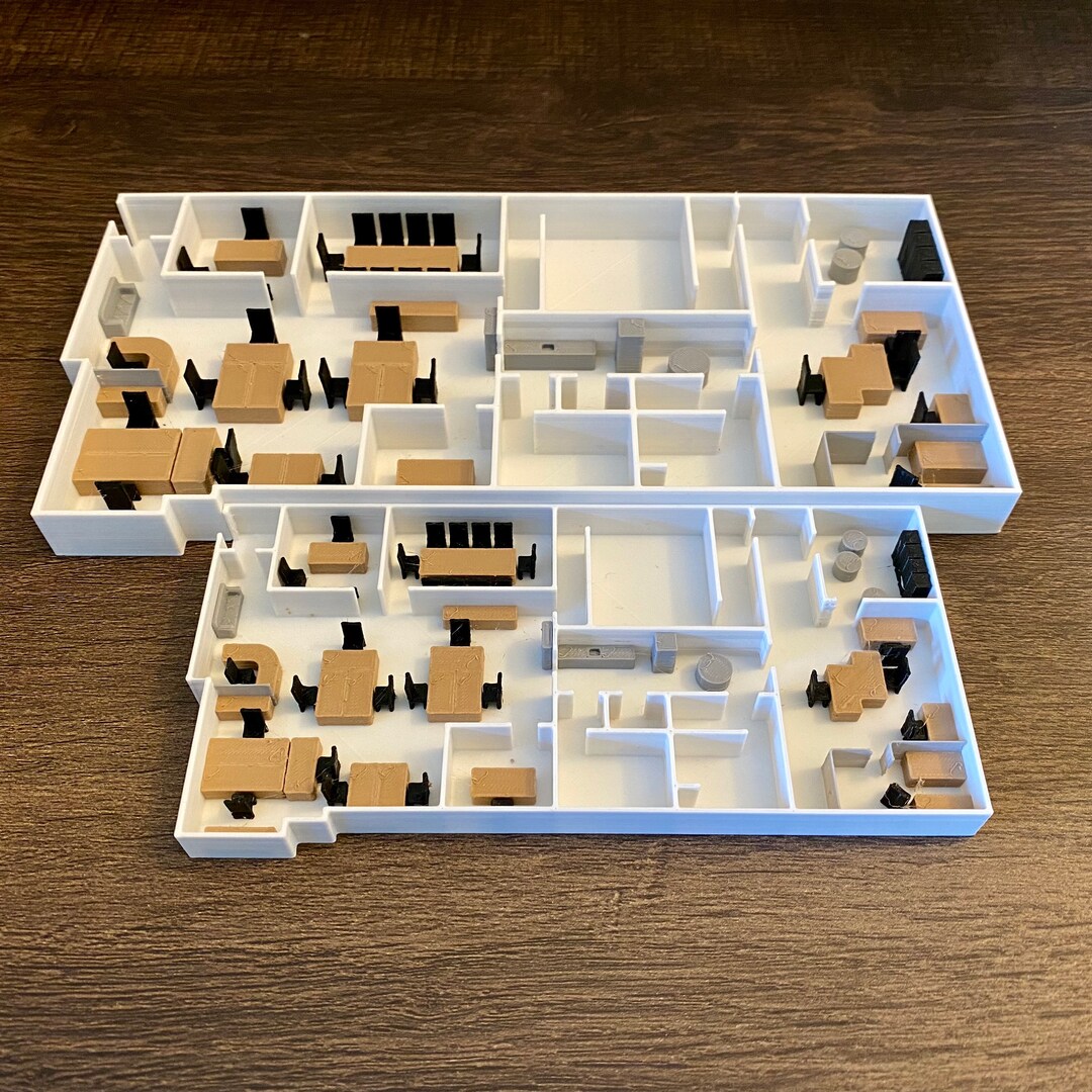The Office 3D Floor Plan Colored | 3D Printed - Etsy