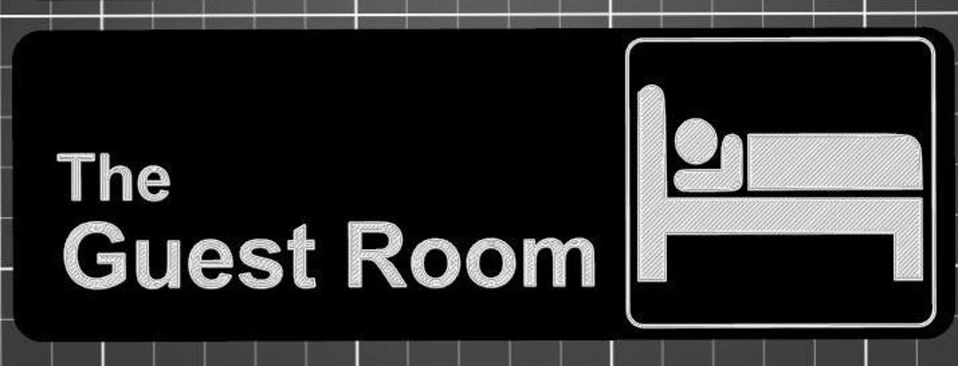 The Guest Room Sign 3D Printed | Office Theme Sign | the Basement ...
