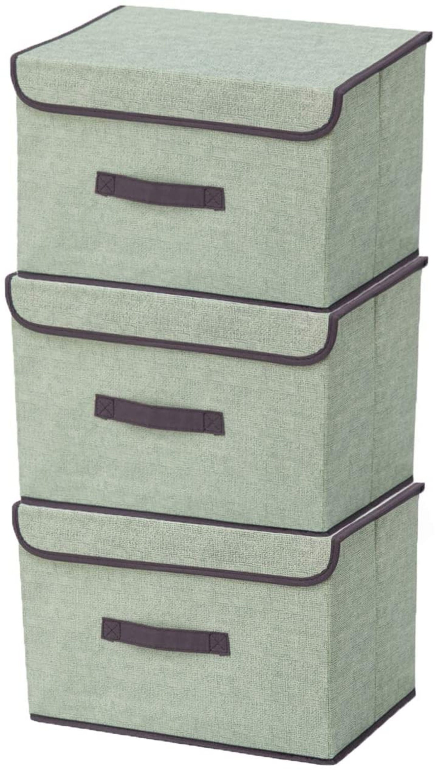 3 Pack Large Foldable Storage Boxes Set with Lids Linen Fabric | Etsy