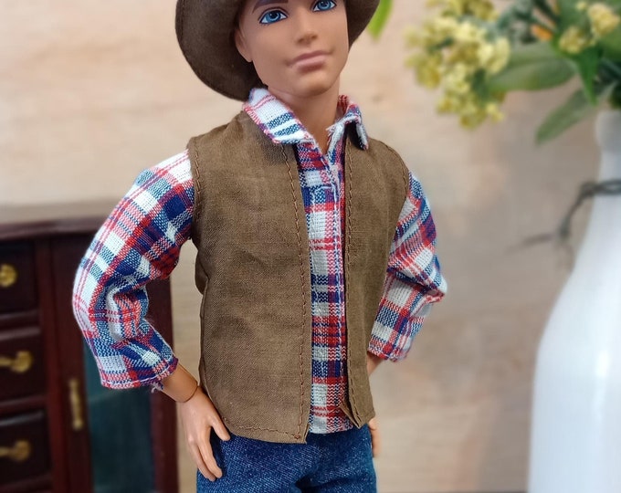 Cowboy Outfit for Dolls/cowboy Outfit for 12 Inch Male Fashion Doll ...