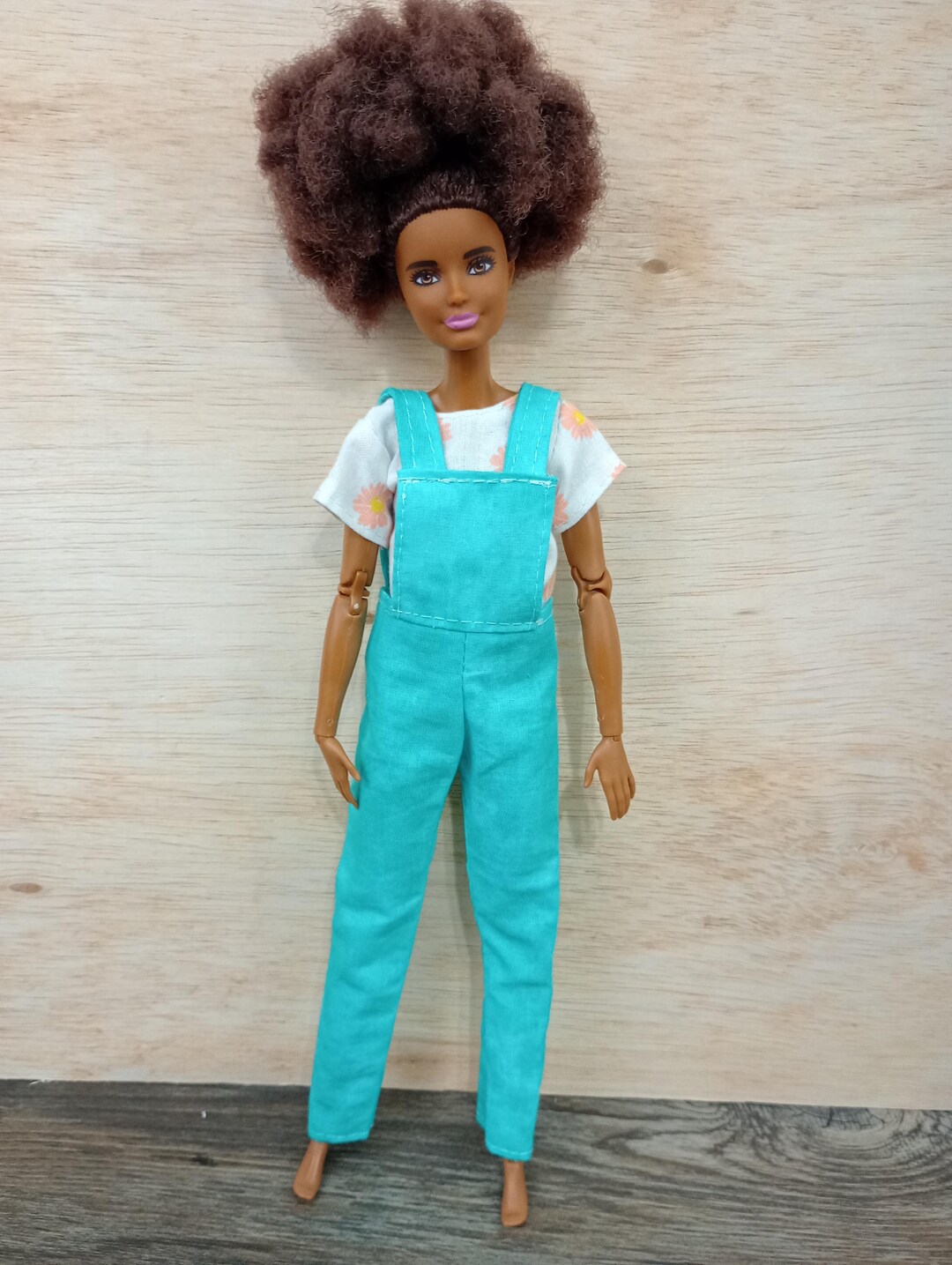 Teal Overalls With Peach Floral Shirt, T Shirt With Flowers for Female ...