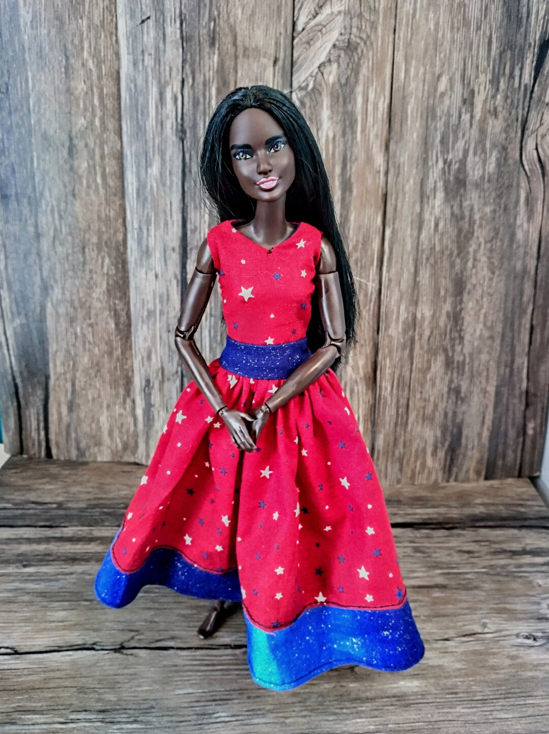 Modest Party Ball Gown for 12 Inch Female Fashion Dolls, Gorgeous Red ...