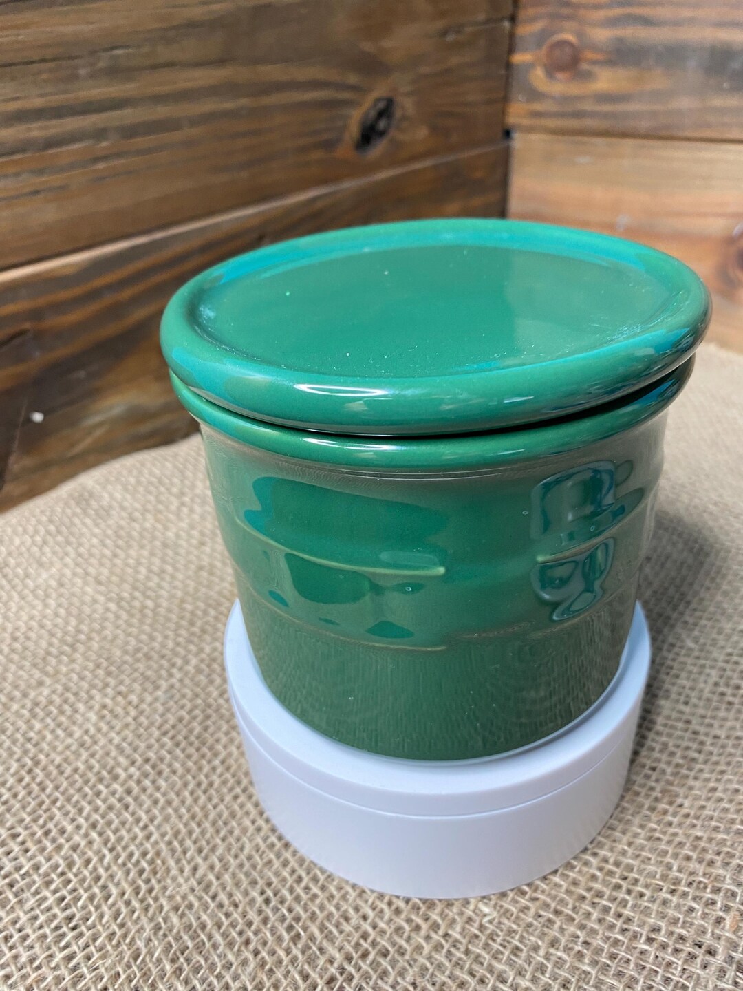 Longaberger Small Salt Crock With Lid Green 1 Pint - Etsy