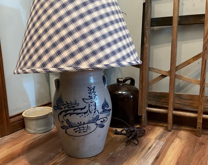 Rowe Pottery Works Ethan Allen Reindeer Lamp- 21" H Salt Glazed Design ...