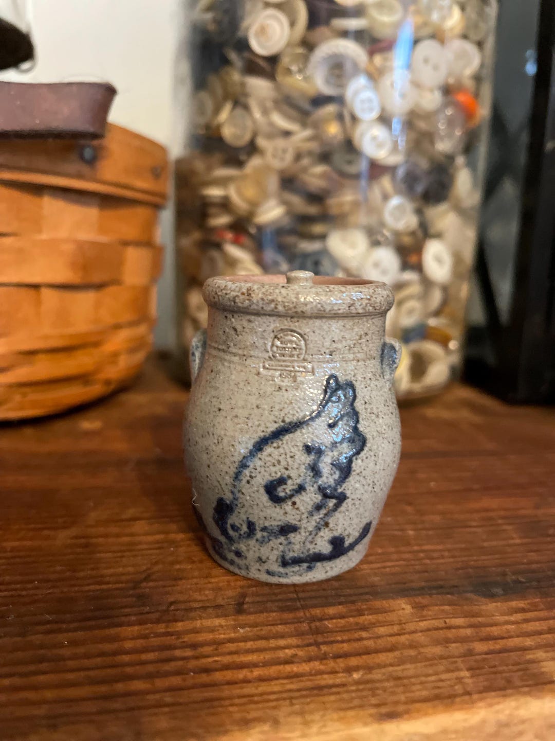 Vintage RARE Rowe Pottery Works 1992 Miniture Canister Chicken Design ...