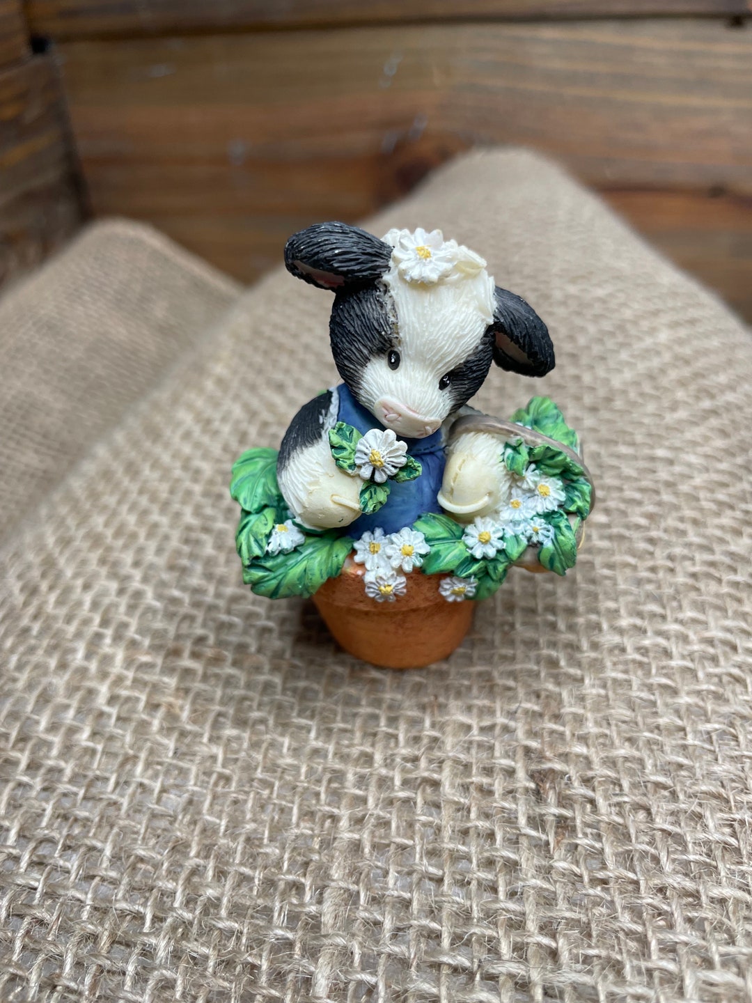 Mary Moo Moos - "i Pick Moo" - Flower Pot 1996 - Etsy