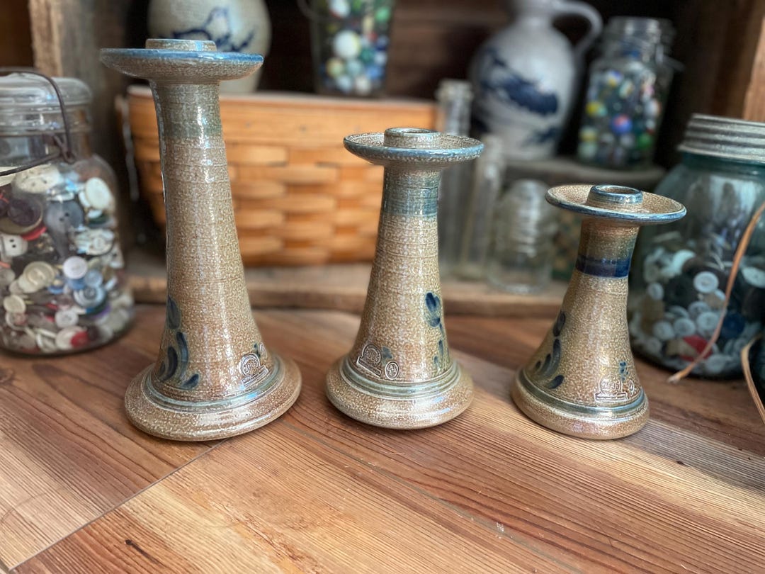 RARE!! Rowe Pottery Works 2005 Historical Collection Candlesticks ...