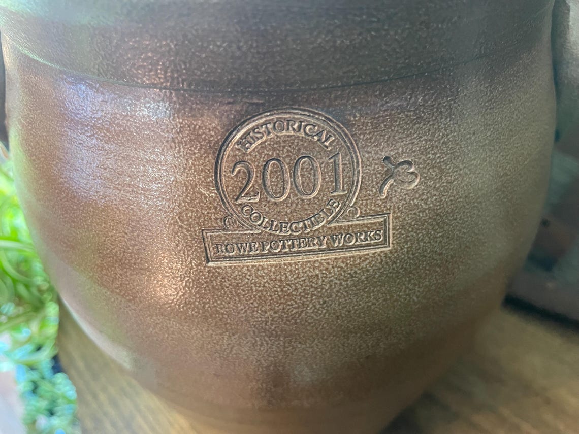Vintage Rowe Pottery Works 2001 Historical Canister W/lid 10 ...