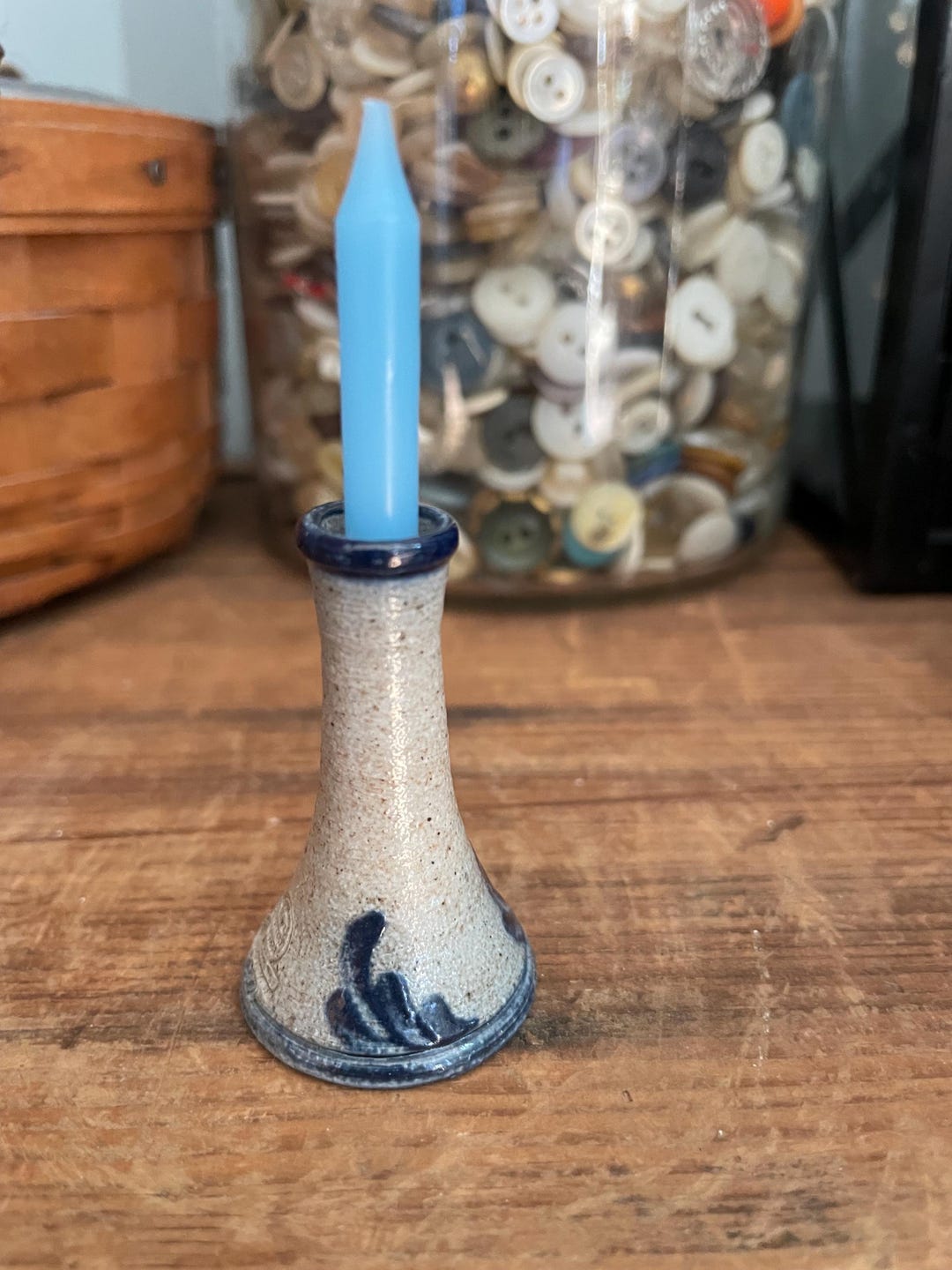 Vintage Rowe Pottery Works Miniature Candle Holder Salt Glazed 1992 ...