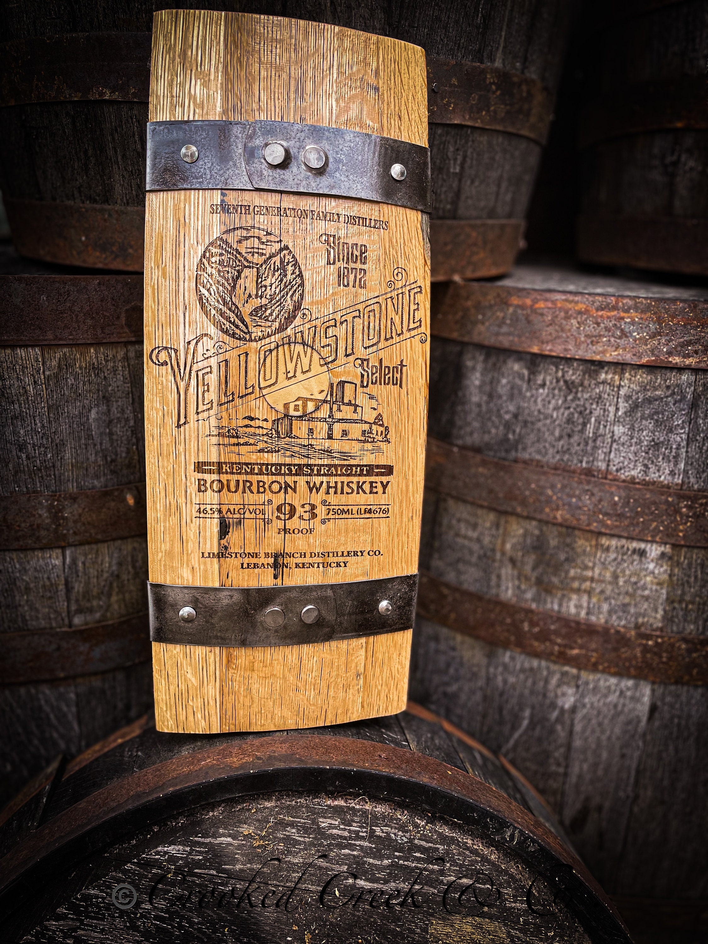 Whiskey Barrel Stave Wall Decor Yellowstone Handcrafted From - Etsy