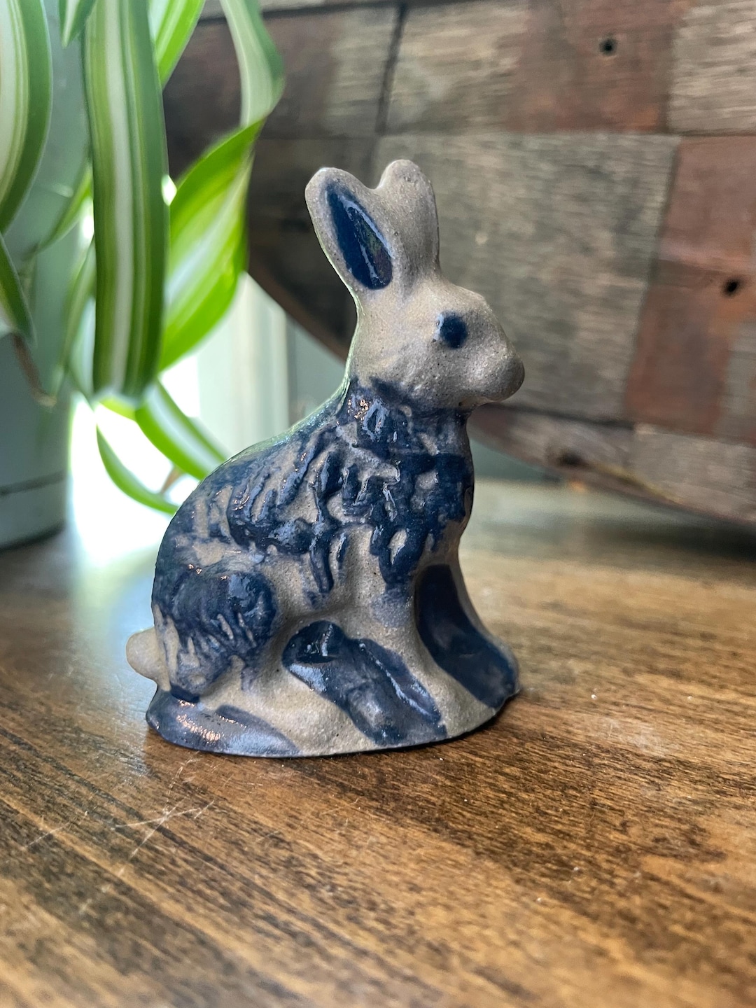 Vintage Rowe Pottery Works 1991 Mini Sitting Rabbit 3” Long - Salt ...