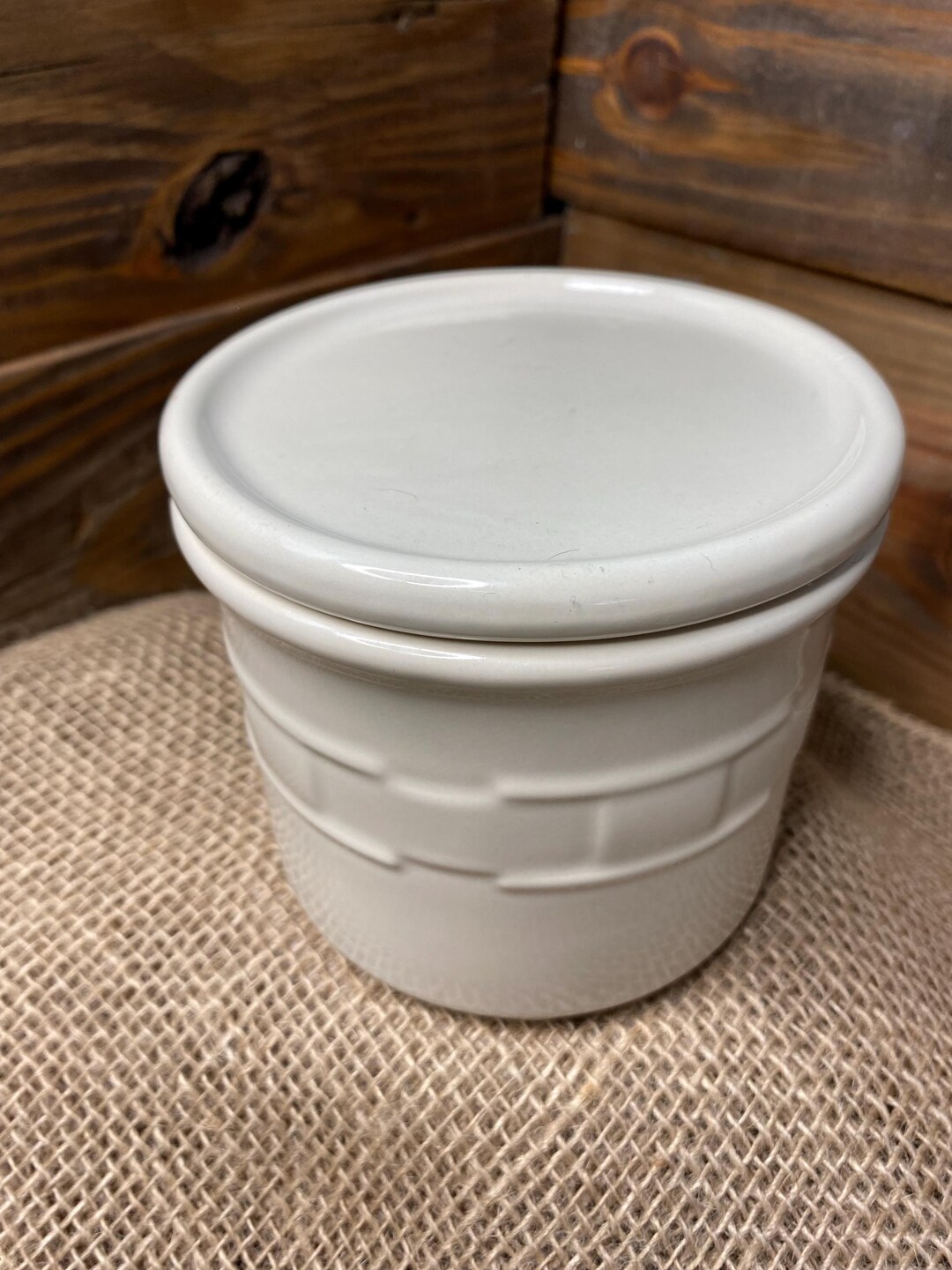 Longaberger Woven Traditions 1 Pint Salt Crock With Lid Cream. - Etsy