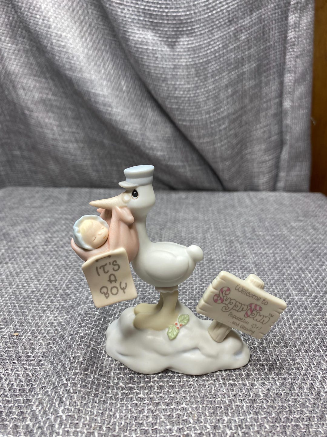 Vintage Precious Moments Figure *sugar Town Stork With Baby Sam by ...