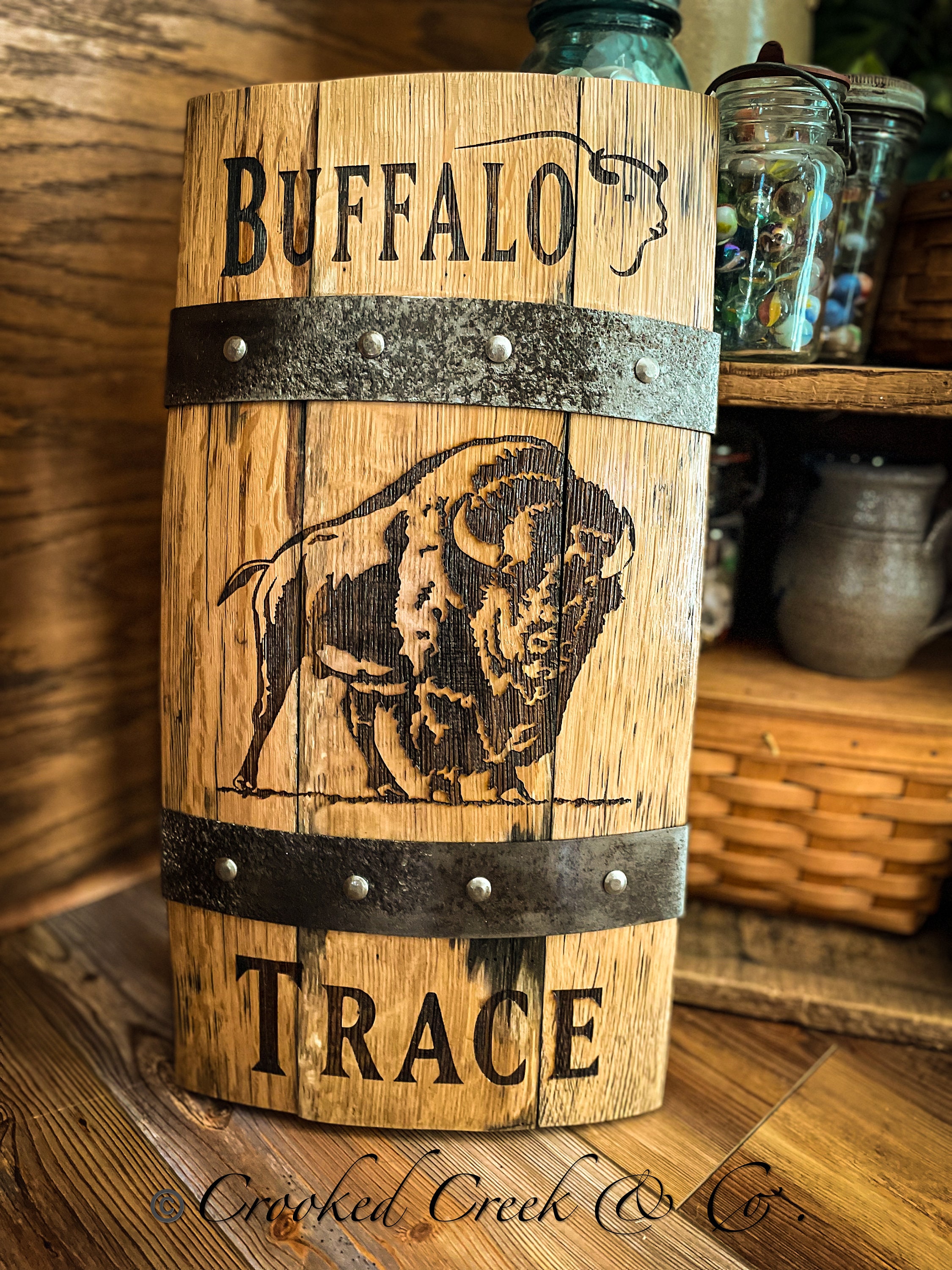 Whiskey Barrel Stave Wall Décor buffalo Trace Wall Hanger - Etsy