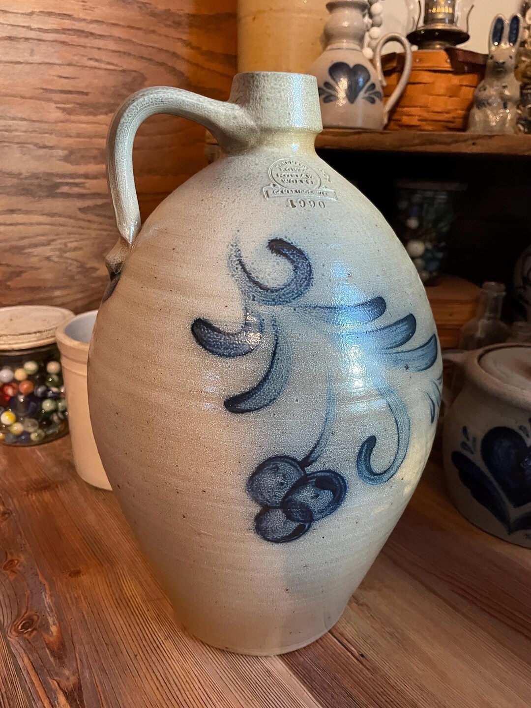 Rowe Pottery Works 1990 Extra Large Floral Jug 15 - Etsy